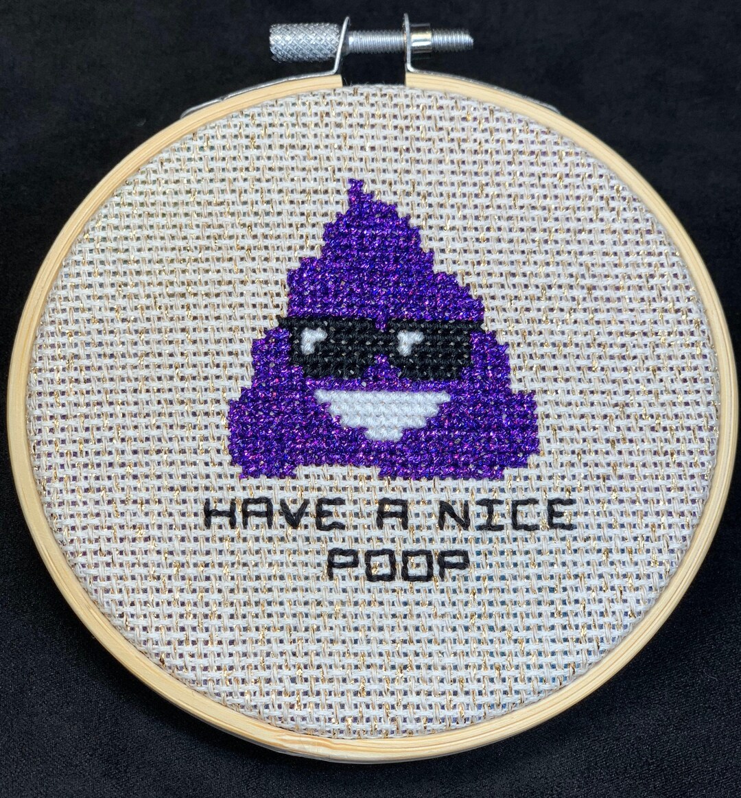 Have A Nice Poop Finished Cross Stitch - Etsy