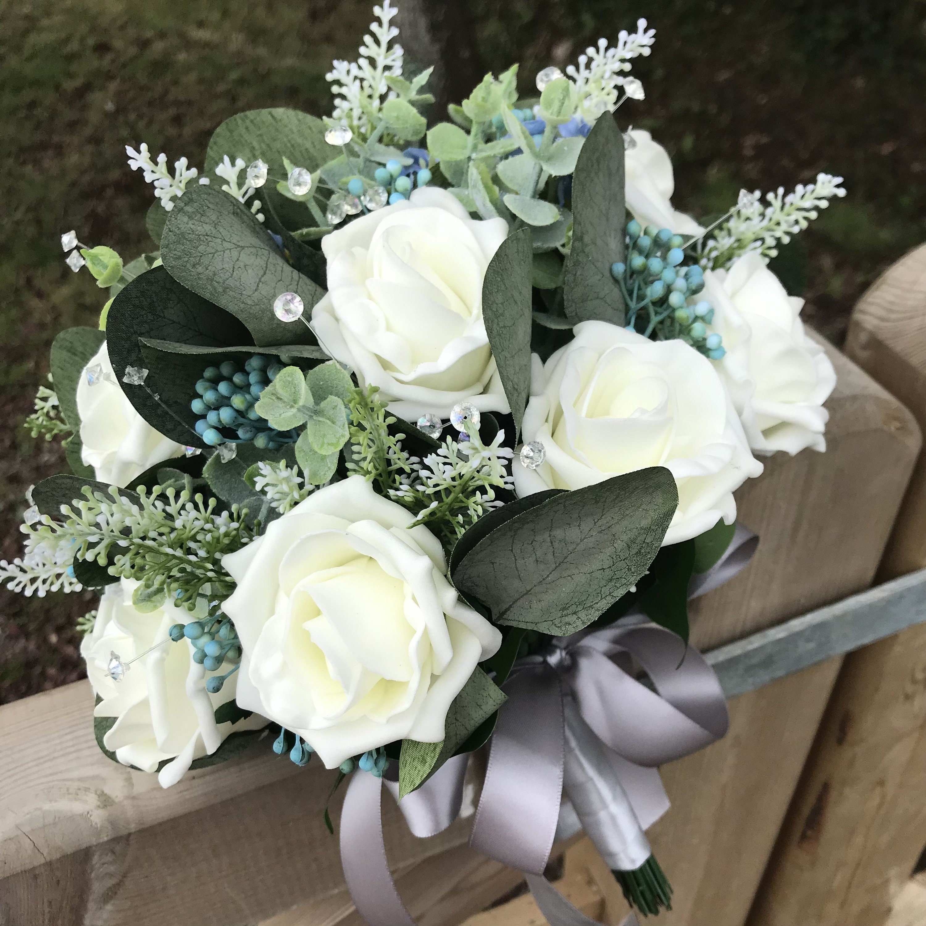 A Wedding Bouquet Collection of Foam Roses and | Etsy UK