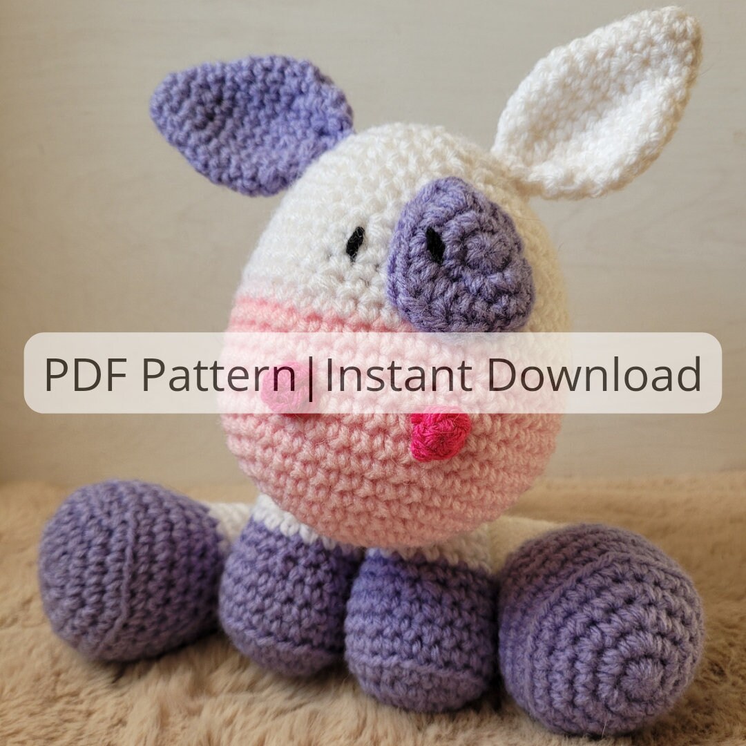 Easy Purple Cow Crochet Pattern| Crochet Lavendar Cow Pattern for ...