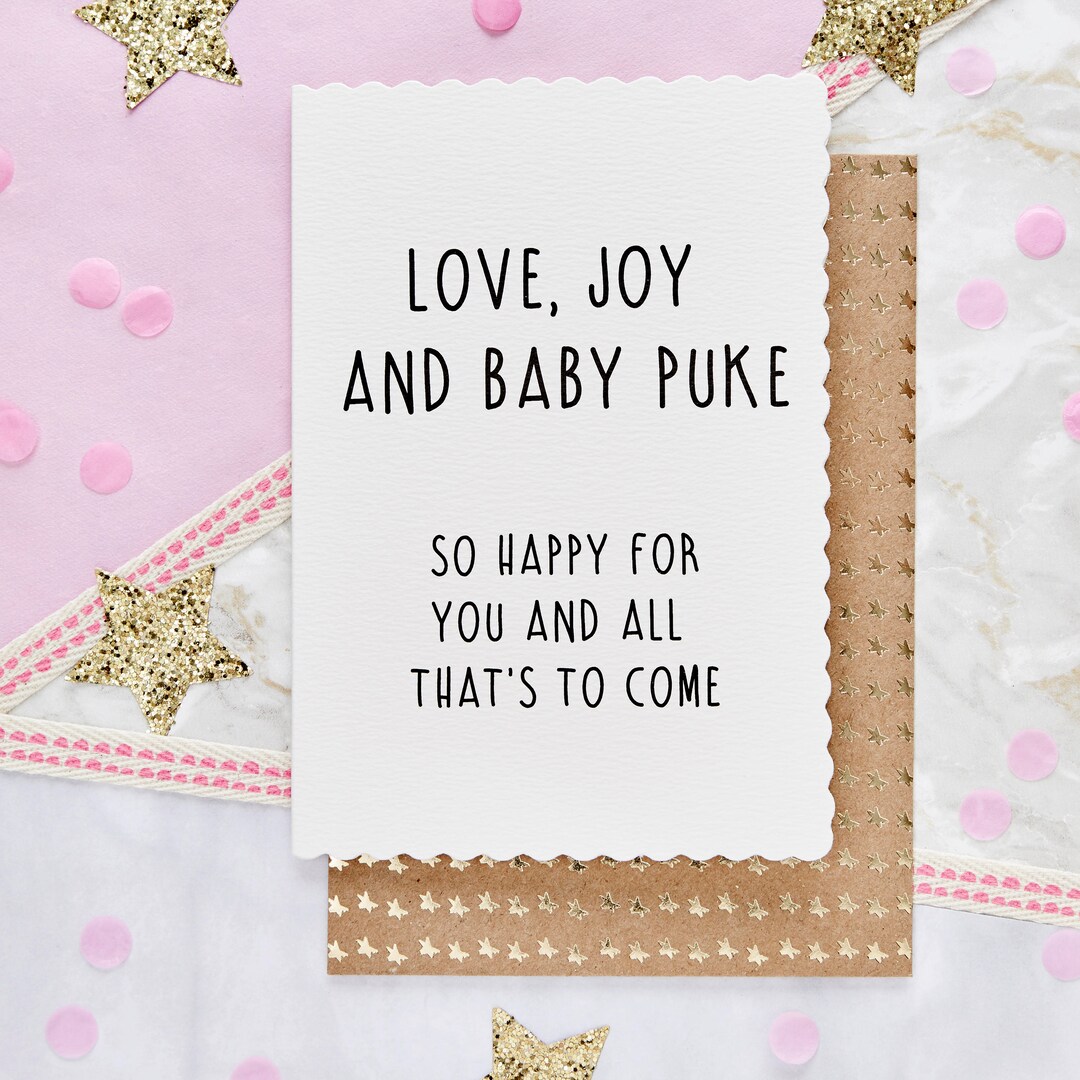 Love, Joy and Baby Puke... Baby Card - Etsy