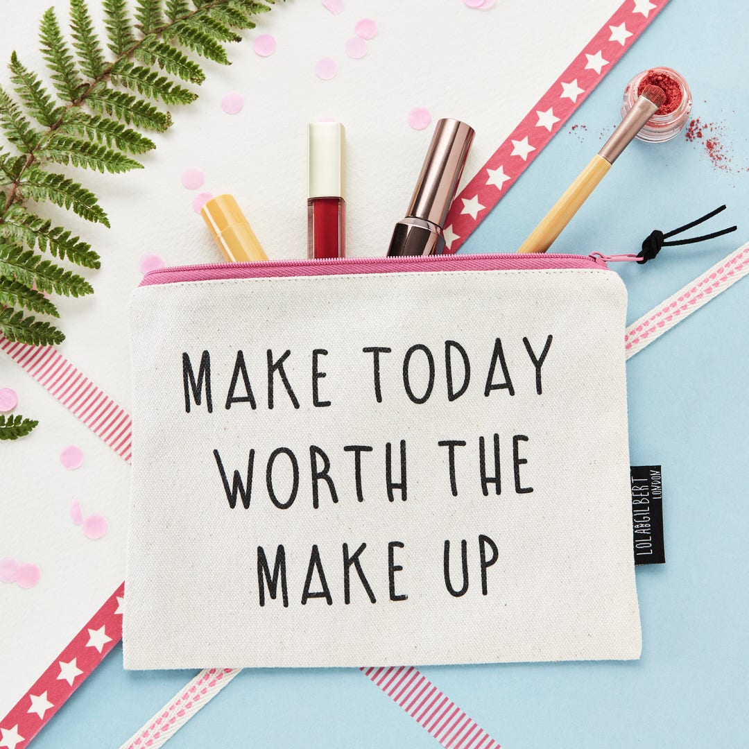 Make Today Worth the Make Up Quality Make Up Bag - Etsy España