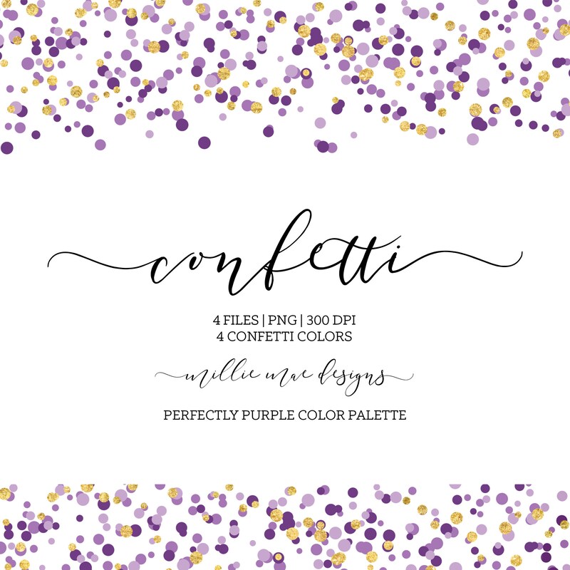 Purple Confetti - Etsy