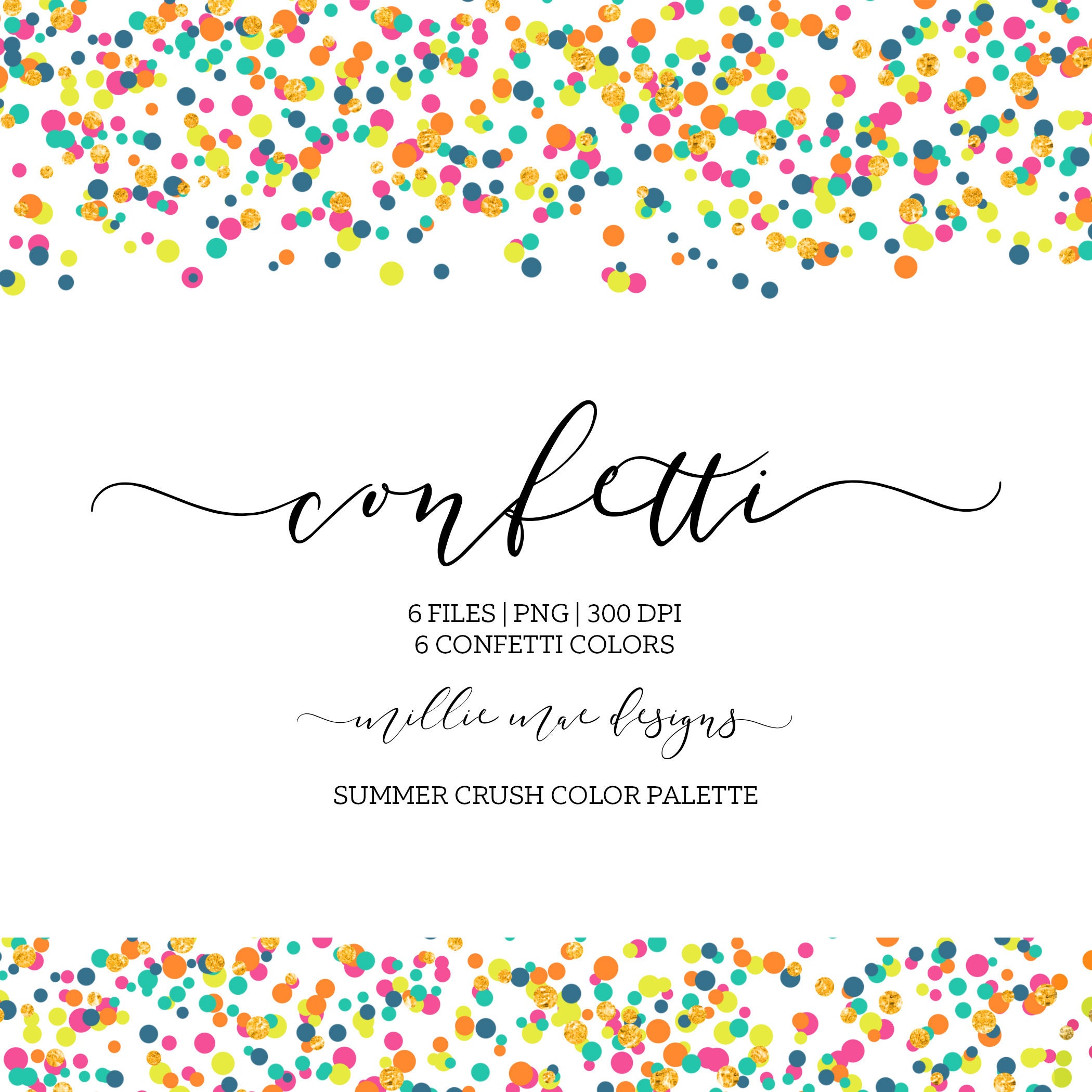 INSTANT DOWNLOAD Summer Crush Confetti Border Pink | Etsy