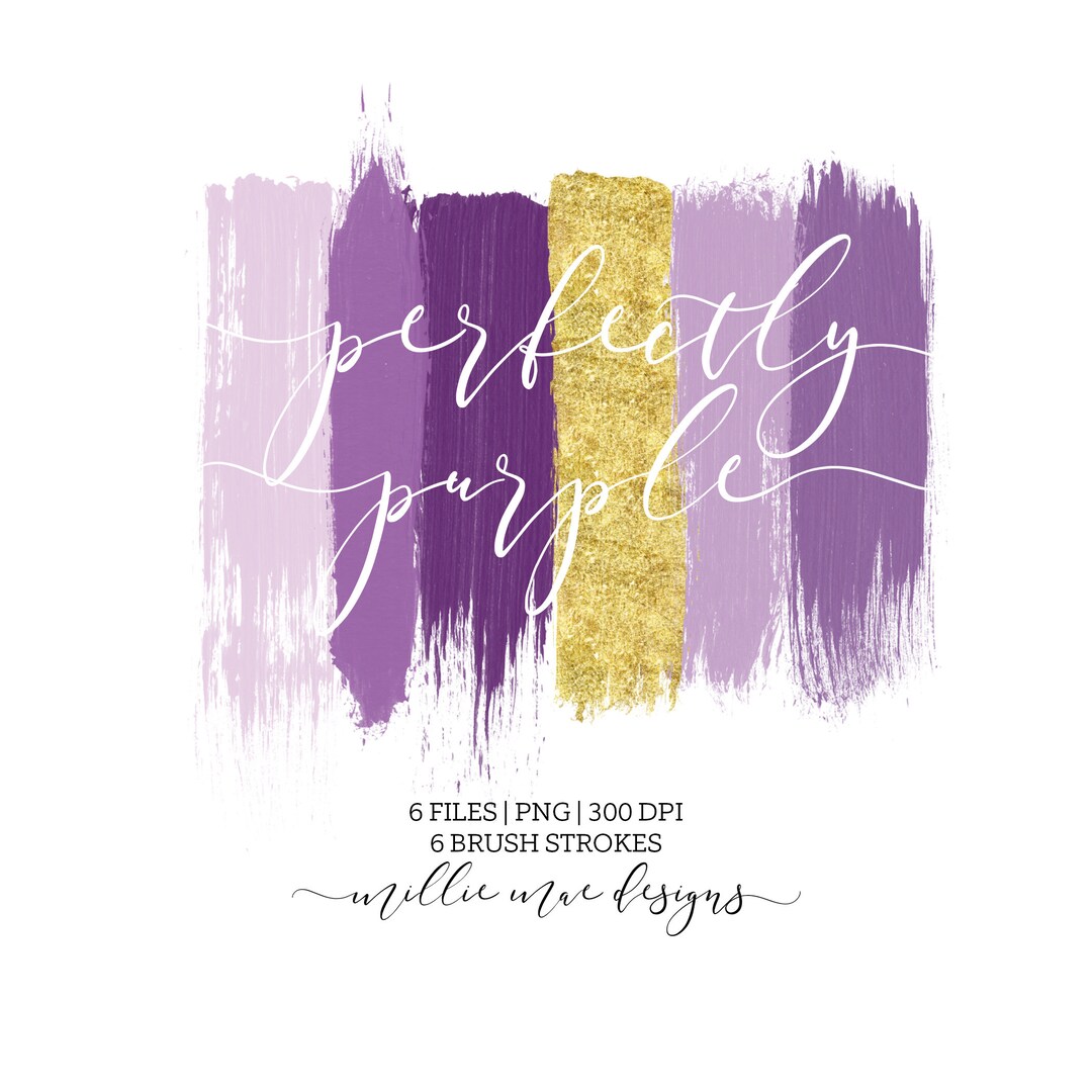 INSTANT DOWNLOAD - Purple Brush Stroke Clipart Pack - Purple - Lilac ...