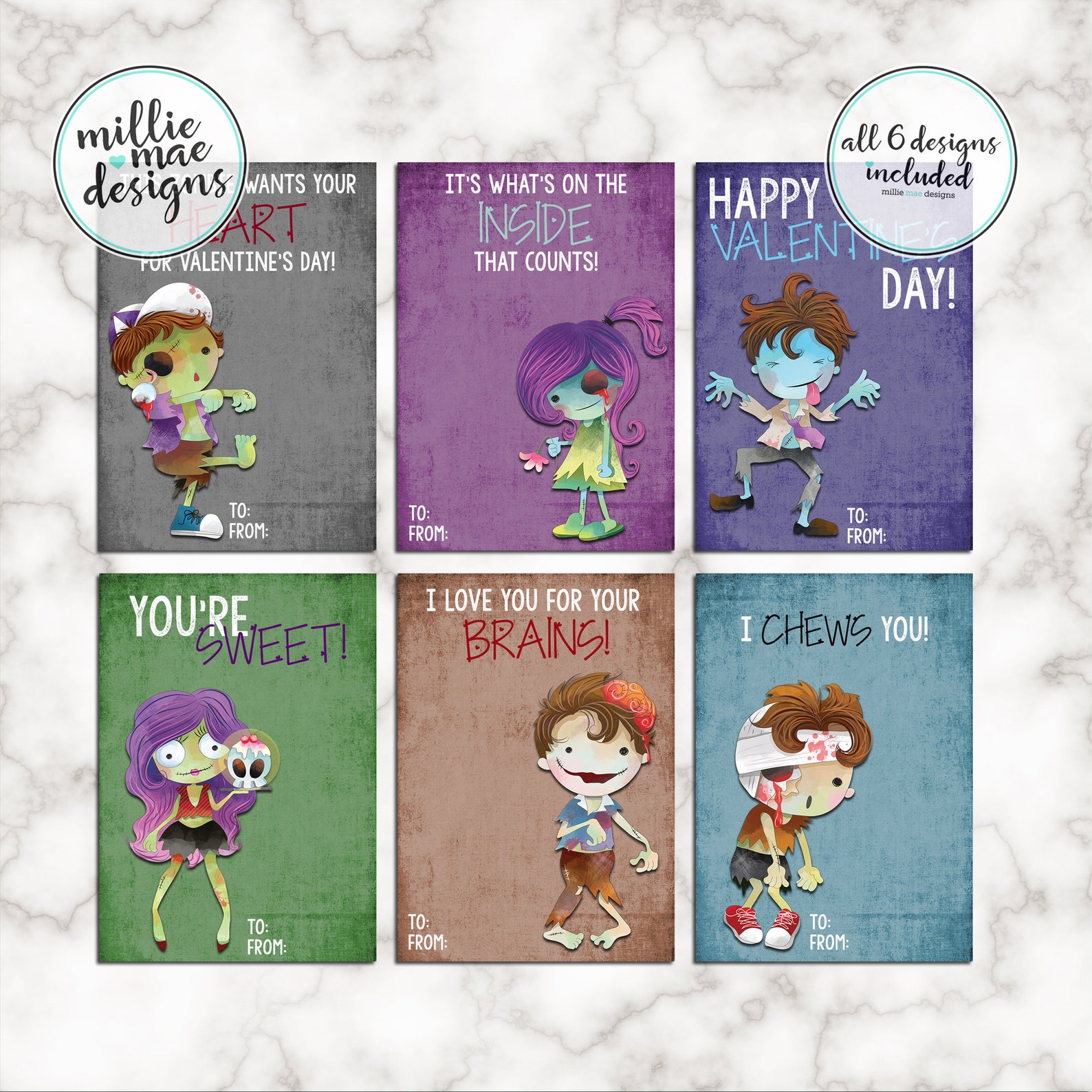 INSTANT DOWNLOAD Zombie Valentine's Day Cards - Etsy