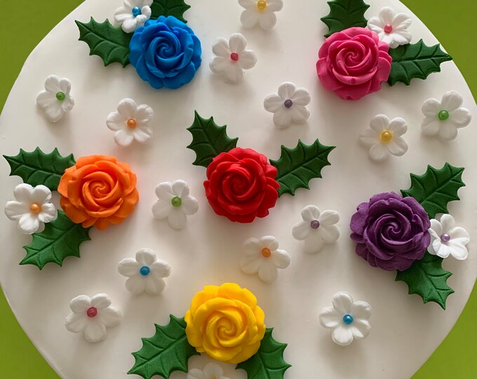Edible Christmas Roses Sugar Flowers for Cakes - Etsy