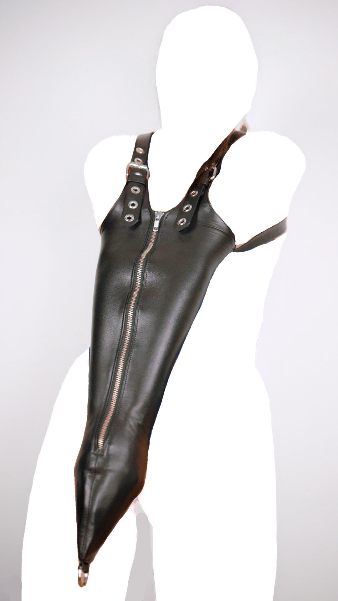 Bondage Leather Armbinder - Zipper Custom Made Italian Leather (MATURE ...