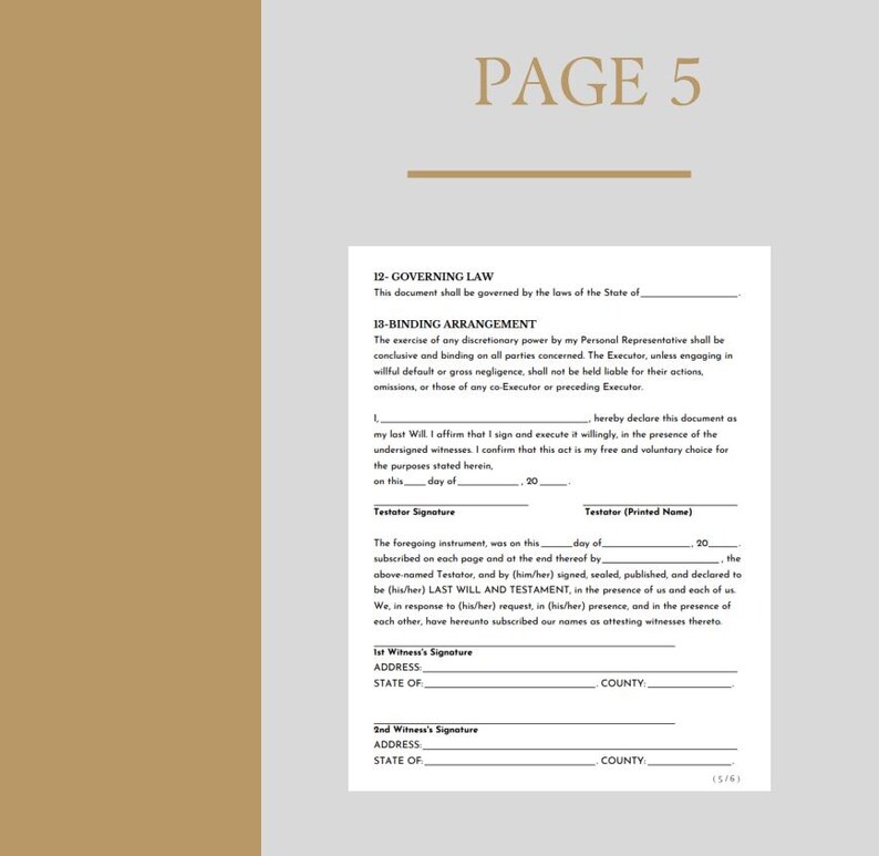 Last Will and Testament Template - Etsy