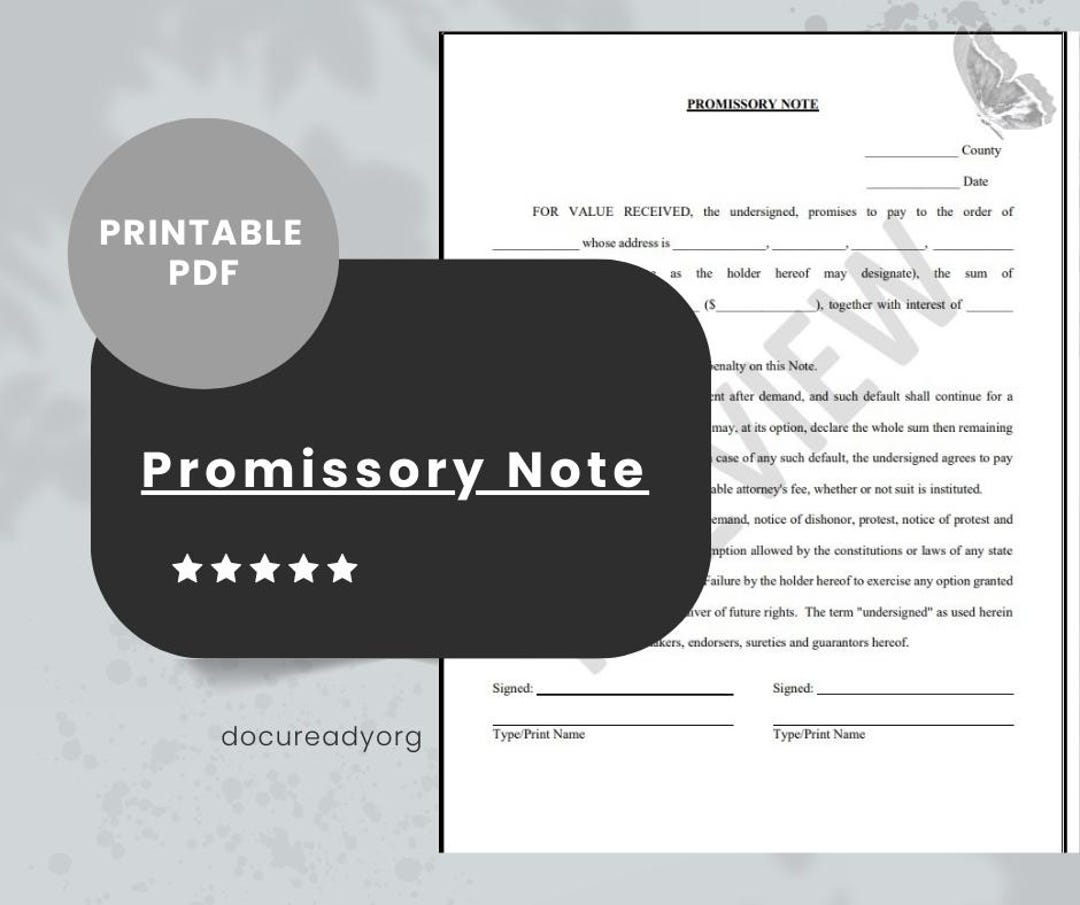 Promissory Note - Etsy