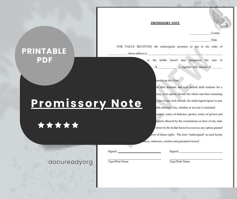 Promissory Note - Etsy