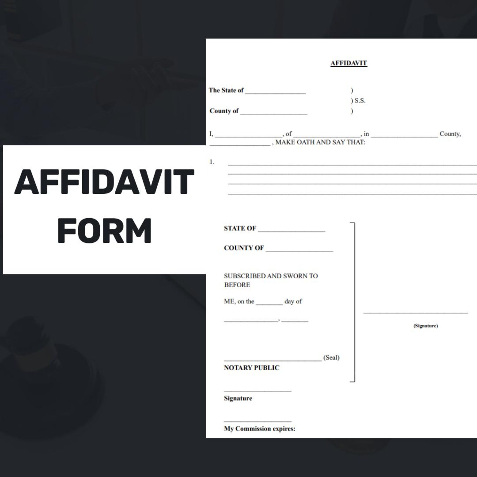 Affidavit Form - Etsy