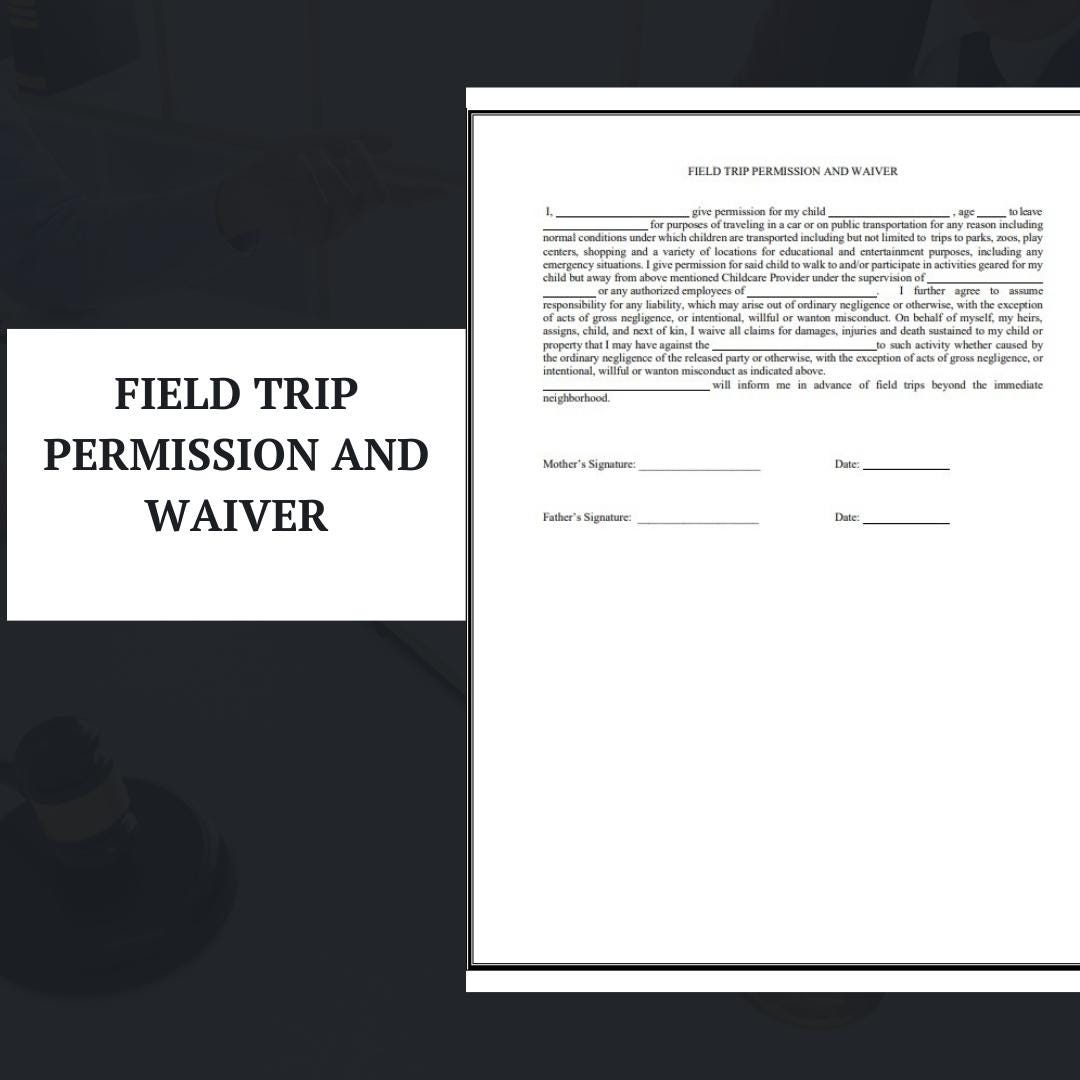 Field Trip Permission and Waiver- Parental Consent Form - Etsy