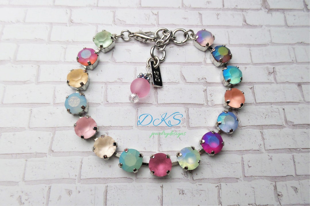 Summer Pastels, Crystal Bracelet, 8mm, Bridal, Custom Pastel Stones ...