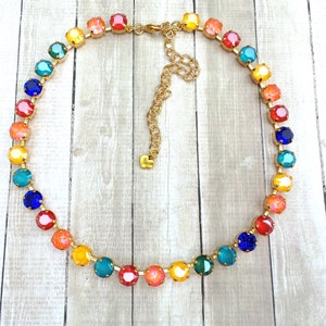Rainbow, Crystal Necklace Set, Bridal, Love, Jewelry, Gift, Adjustable ...