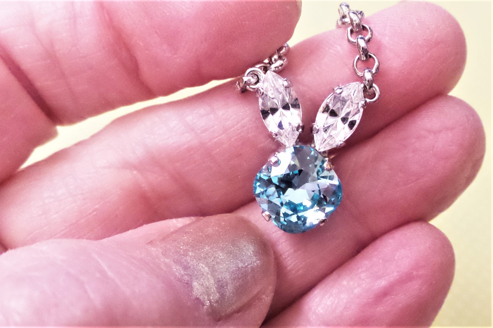 Swarovski Crystal Easter Bunny Pendant 12mm Square - Etsy