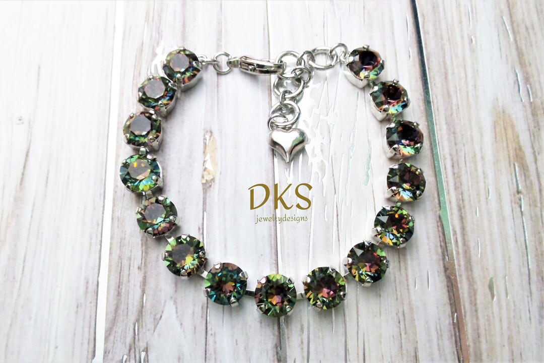 Crystal Twilight, Crystal ,8mm Bracelet, Bridal, Rainbow, Adjustable ...