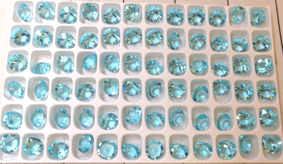 12, 8mm, Preciosa, Aqua Bohemic Pure, Unfoiled, Crystal Stones ...