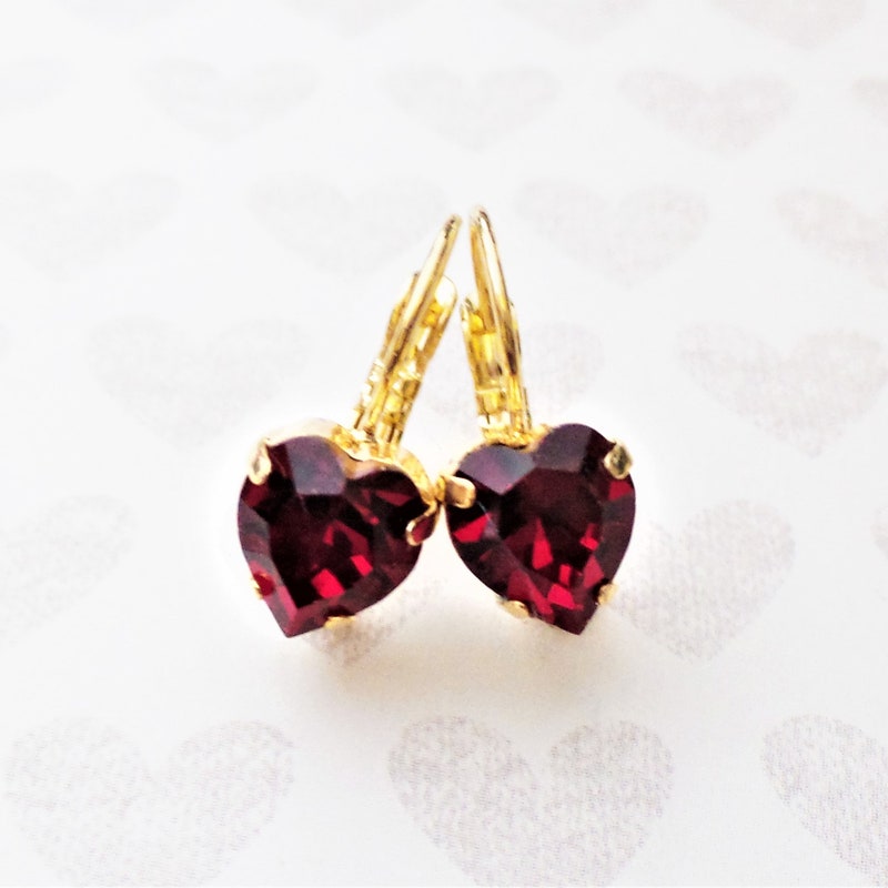 Red Heart Earrings - Etsy