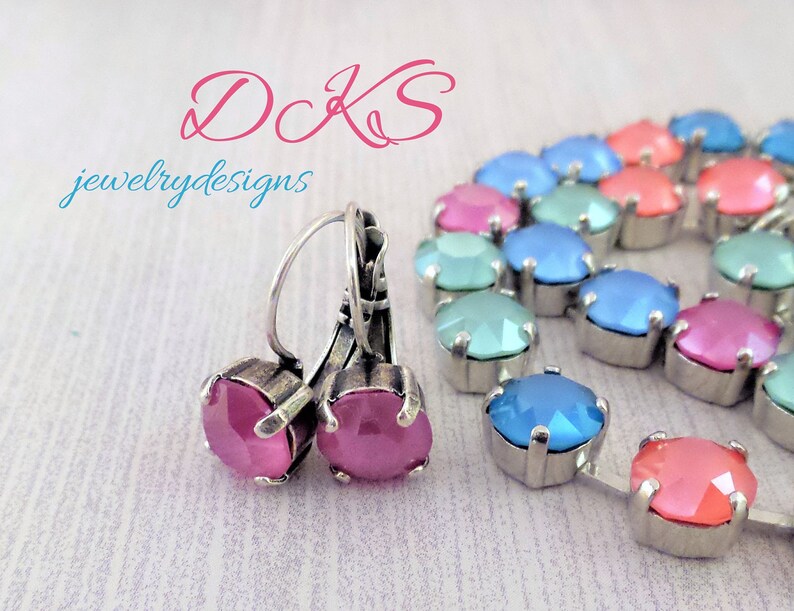 Summer Colors Fine Crystal Necklace Multi Crystal 8mm - Etsy