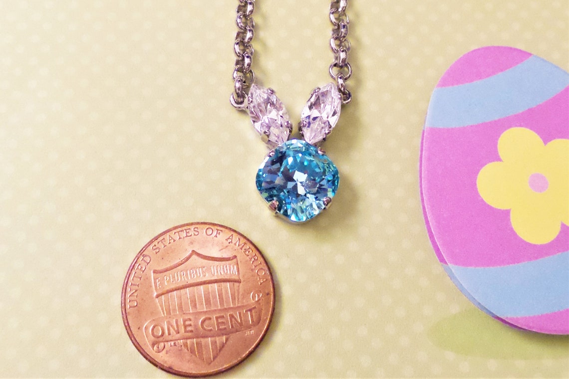 Swarovski Crystal Easter Bunny Pendant 12mm Square - Etsy