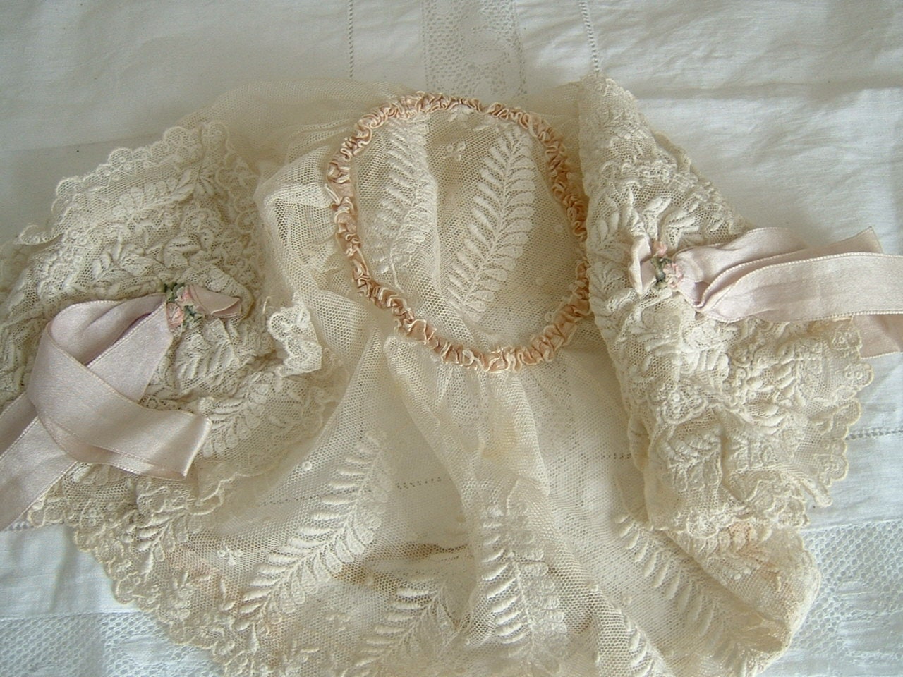 A Delightful Boudoir Cap Very Pretty Lacey Cap Perfect for a Collection ...