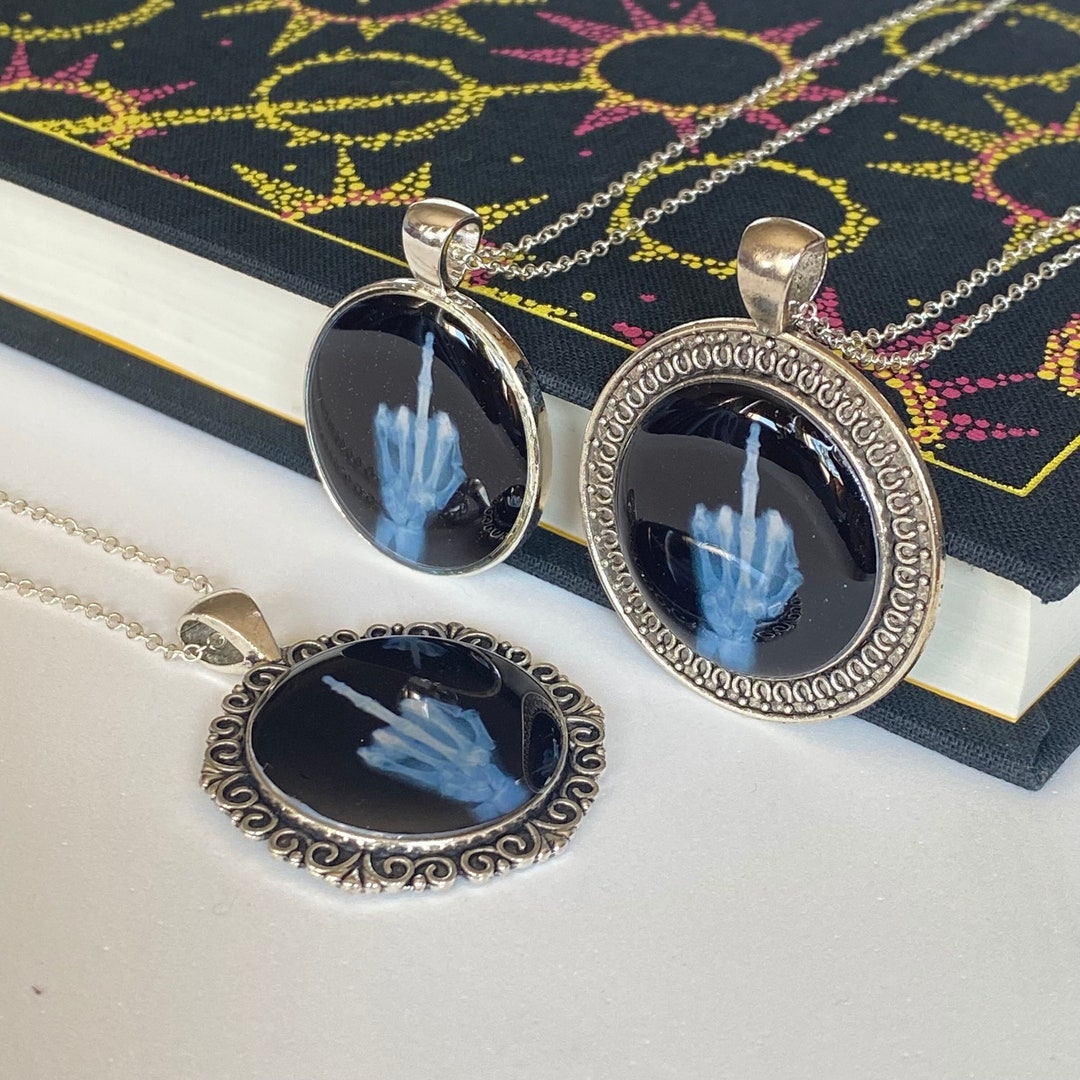 Handmade X-ray Middle Finger Pendant With Matching Chain for Rebels and ...