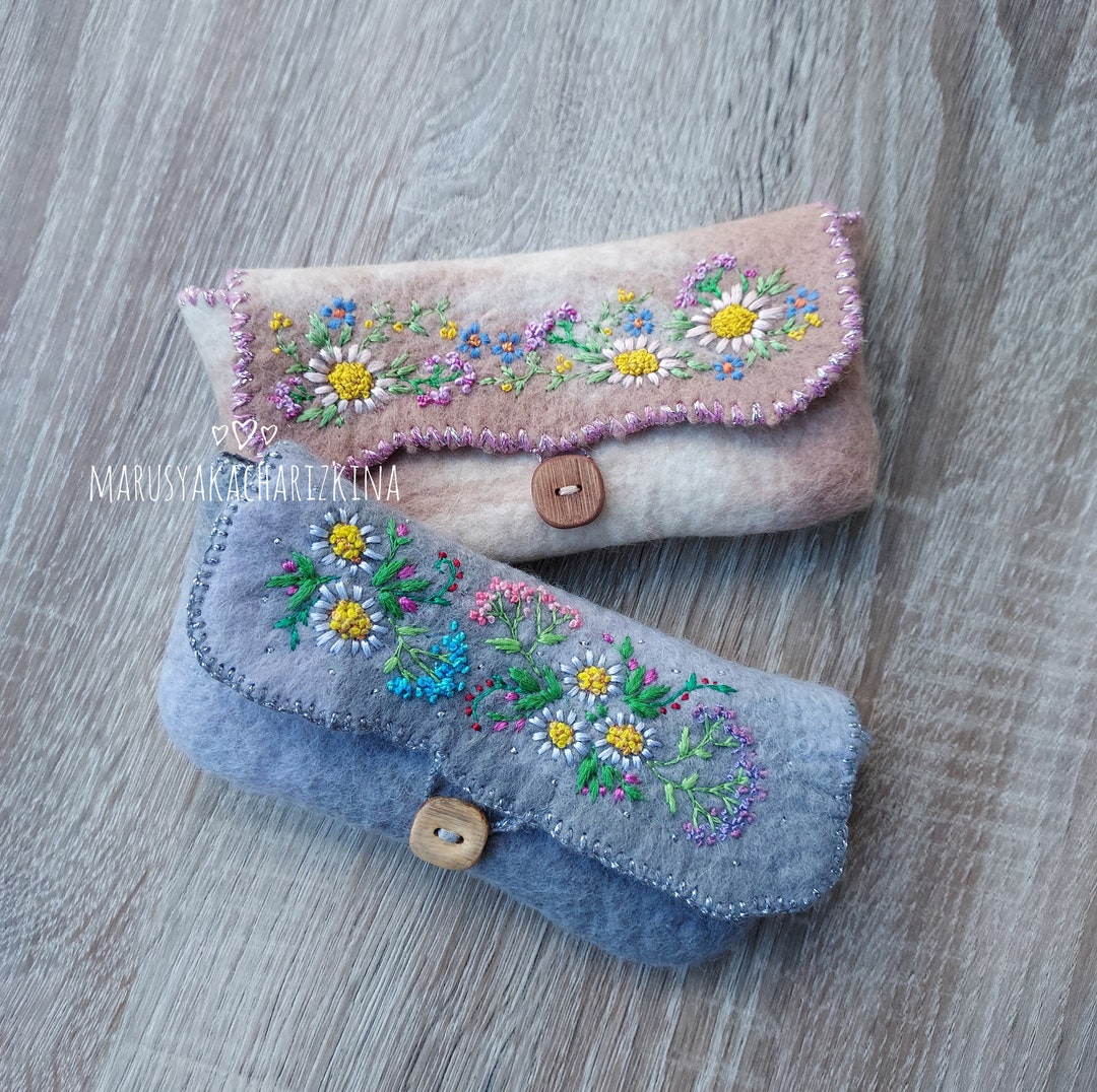 Felted Glasses Case Wool Glasses Case Felt Glasses Case - Etsy