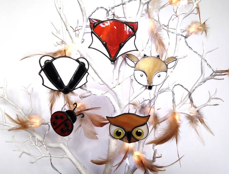 Handmade Stained Glass Badger Decoration / Sun Catcher- Opalescent ...