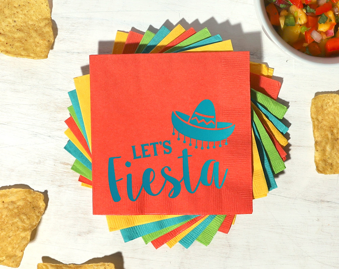 Party Napkin Set - Let's Fiesta - Pack of 20 Paper Napkins - Taco Party ...