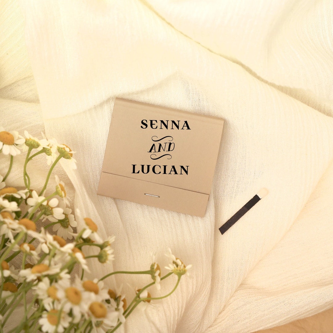 Personalized Wedding Matchbooks - Classic Angled Names 30 Strike ...