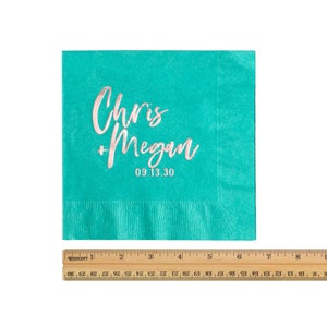 Personalized Party Napkins Trendy Script Names Luncheon Napkin, Foil ...