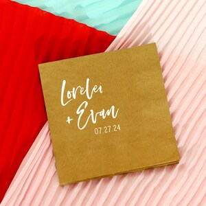 Personalized Party Napkins Trendy Script Names Luncheon Napkin, Foil ...