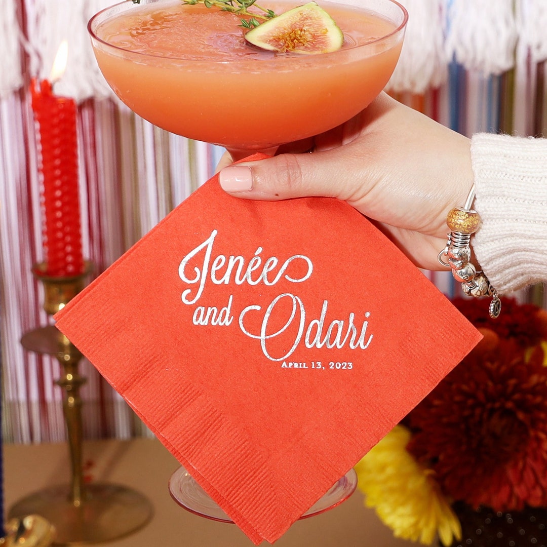 Formal Names Napkins Cocktail Napkin, Foil Stamped Napkin, Party ...