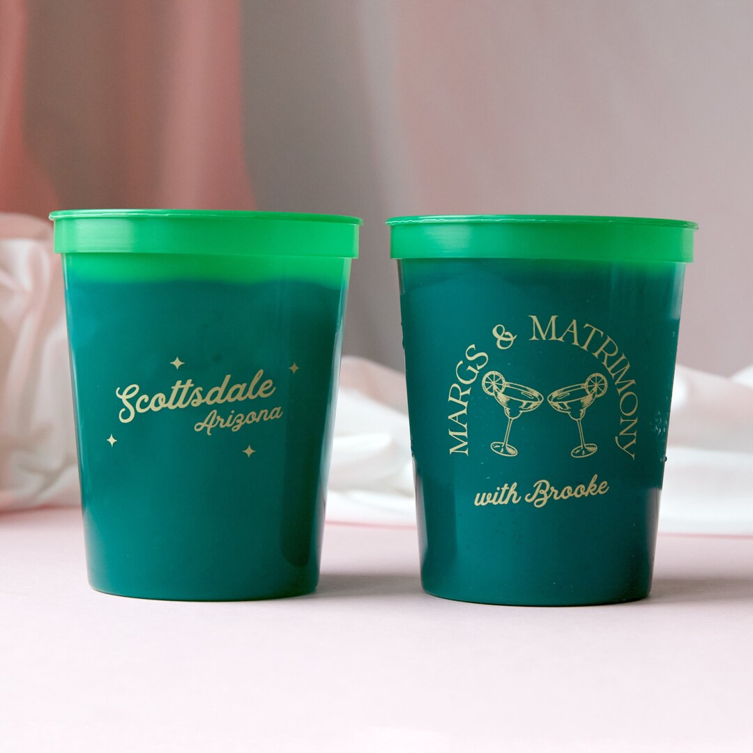 Margs and Matrimony Color Changing Cup - 16 Oz- Personalized Double ...