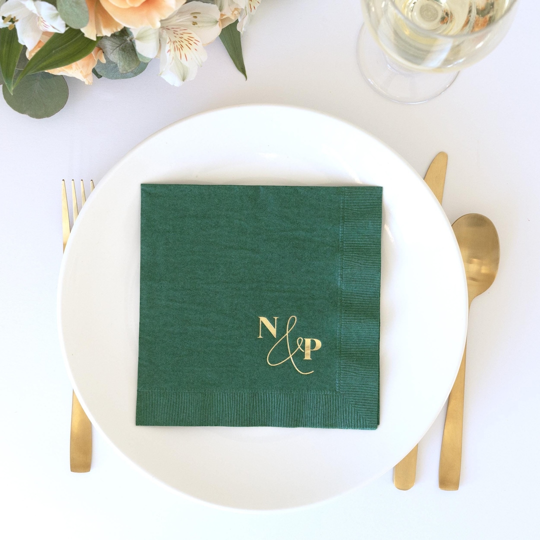 Bold & Modern Initials Napkin - Personalized Custom Printed Cocktail ...