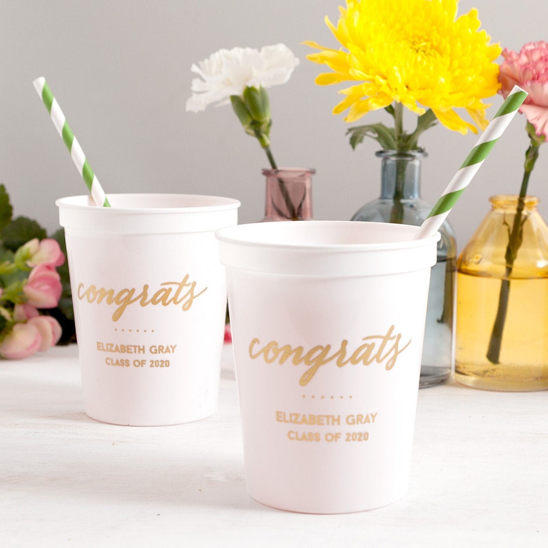 Congrats Stadium Cup 16 0z Personalized Cups One Sided Cups Party ...