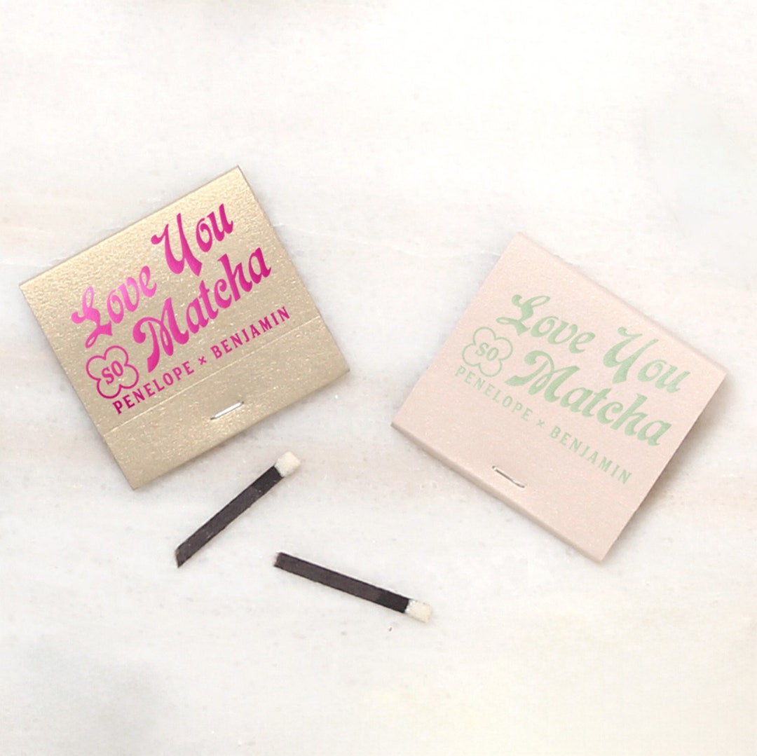 Love You so Matcha Personalized 30 Strike Matchbooks Wedding and Shower ...