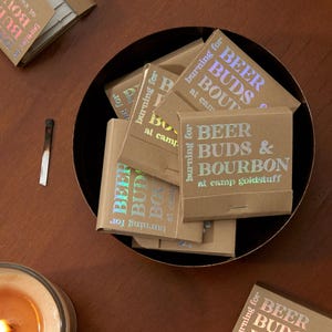 Personalized 30 Strike Matchbooks - Beer Buds & Bourbon Matches ...
