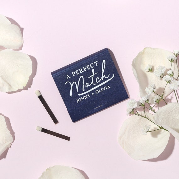 A Perfect Match 30 Strike Matchbooks Modern Brush Style - Etsy