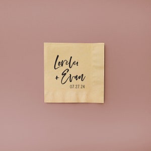 Personalized Party Napkins Trendy Script Names Luncheon Napkin, Foil ...