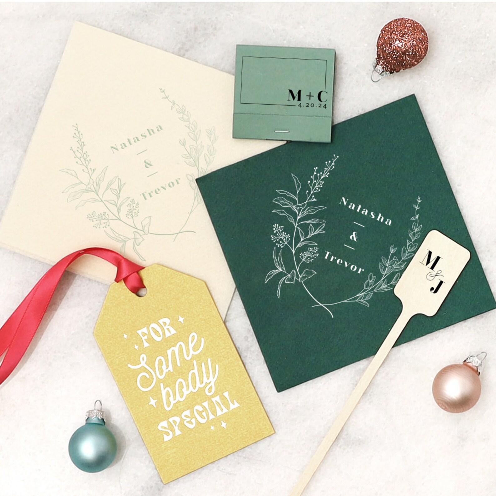 Personalized 30 Strike Matchbooks Modern Cosmic Initial Match Wedding ...