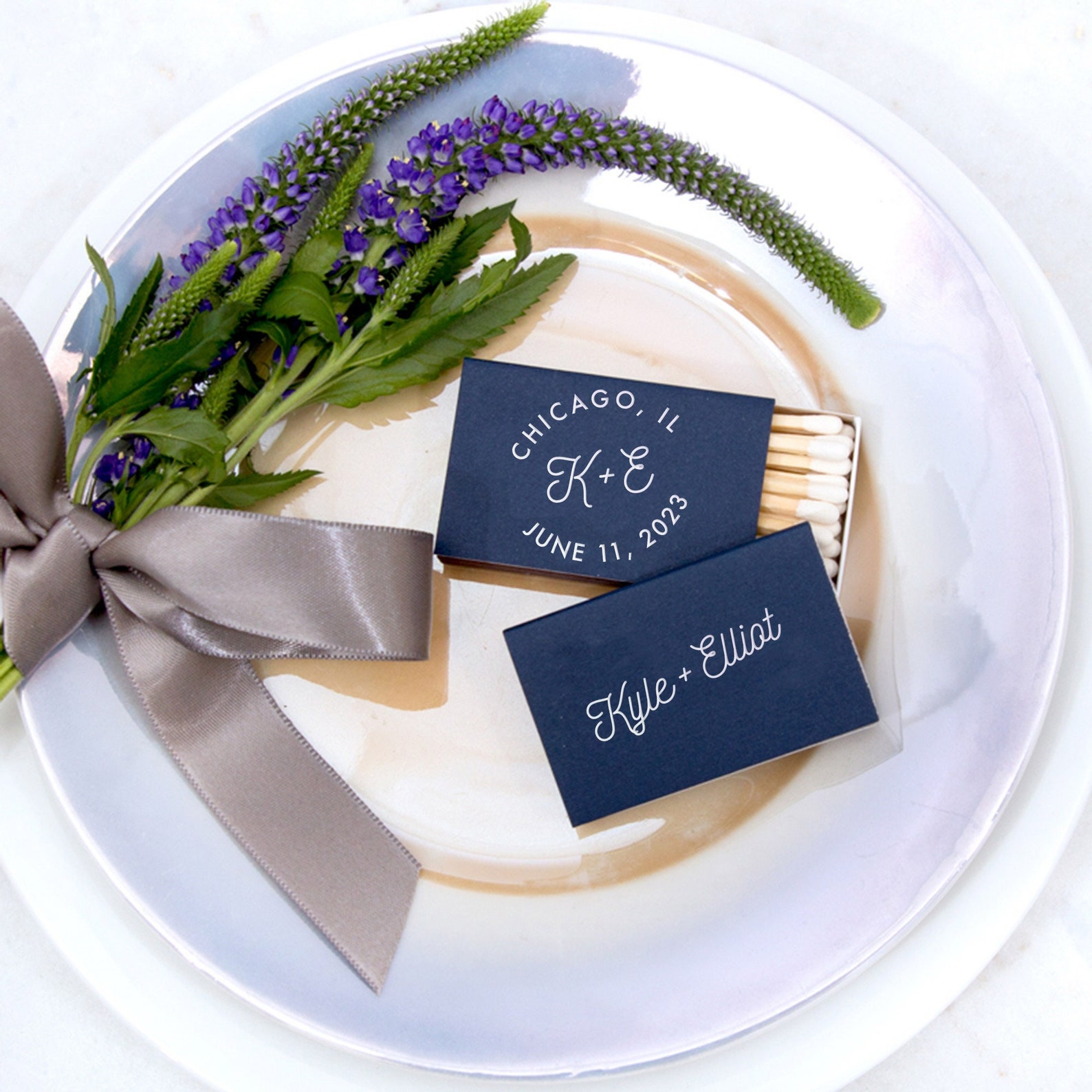Modern Script Initials Personalized Match Boxes Party - Etsy