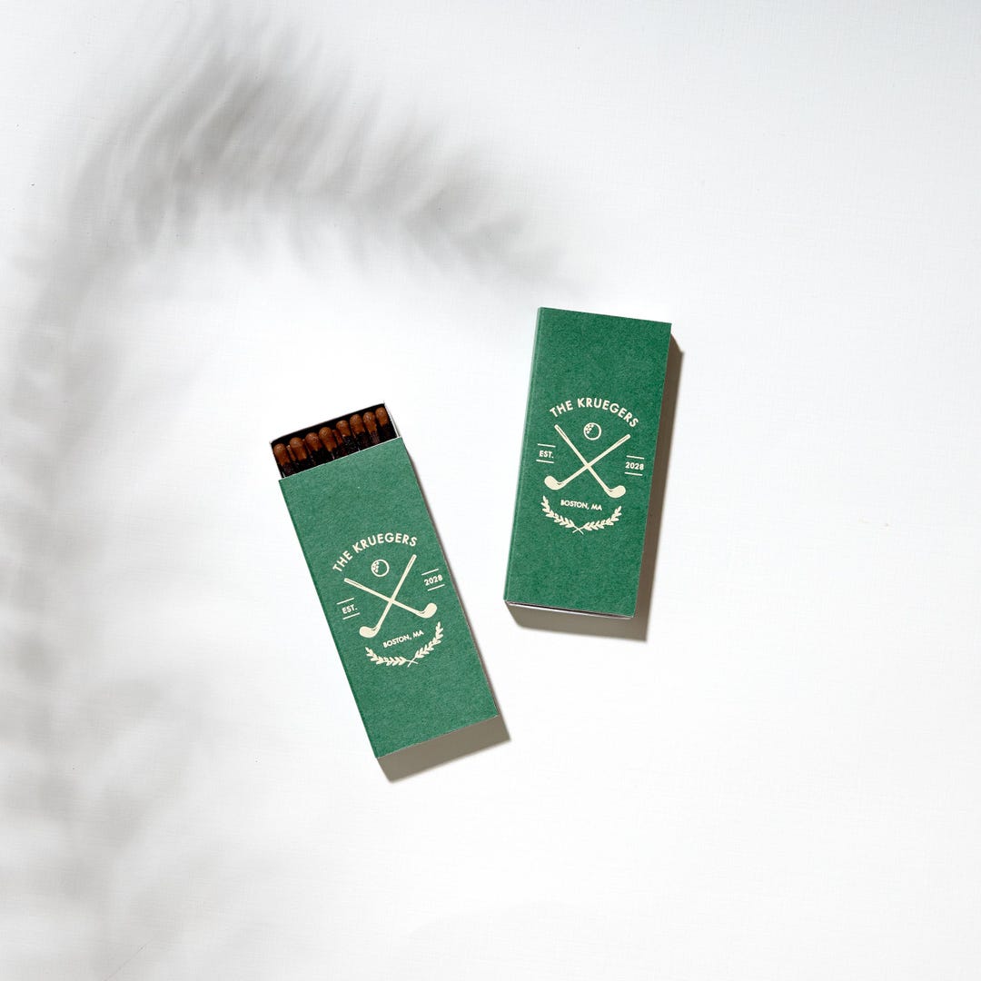Family Name Golf Cigar Matchboxes - Party Favors, Custom Matchboxes ...