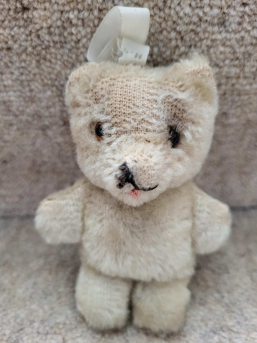 Vintage Teddy Tiny Mohair Teddy/pram Nursery Teddy Bear/satin Loop ...