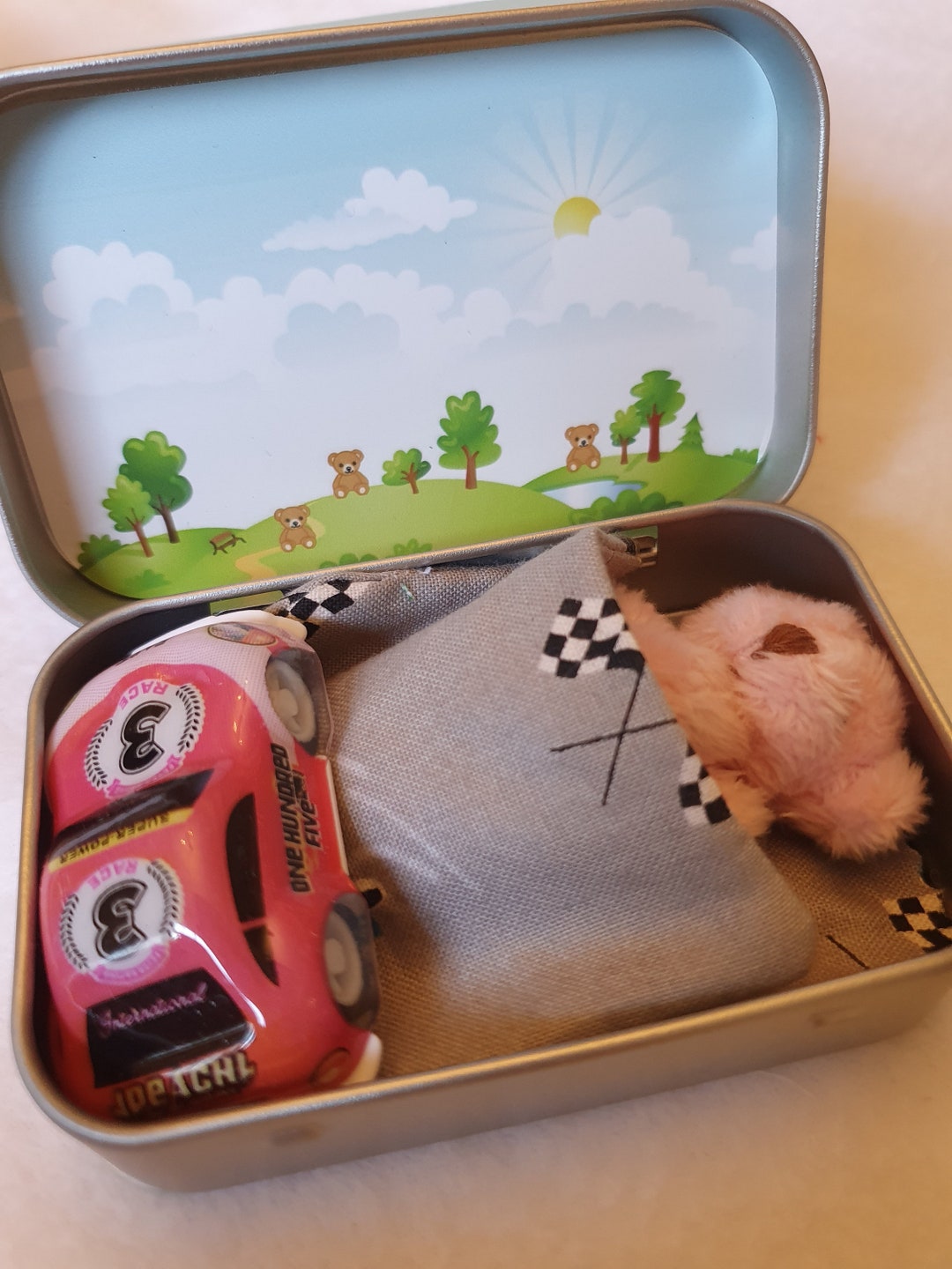 Pocket Teddy Racing Car/miniature Teddy Car/race Track Teddy/anxiety ...
