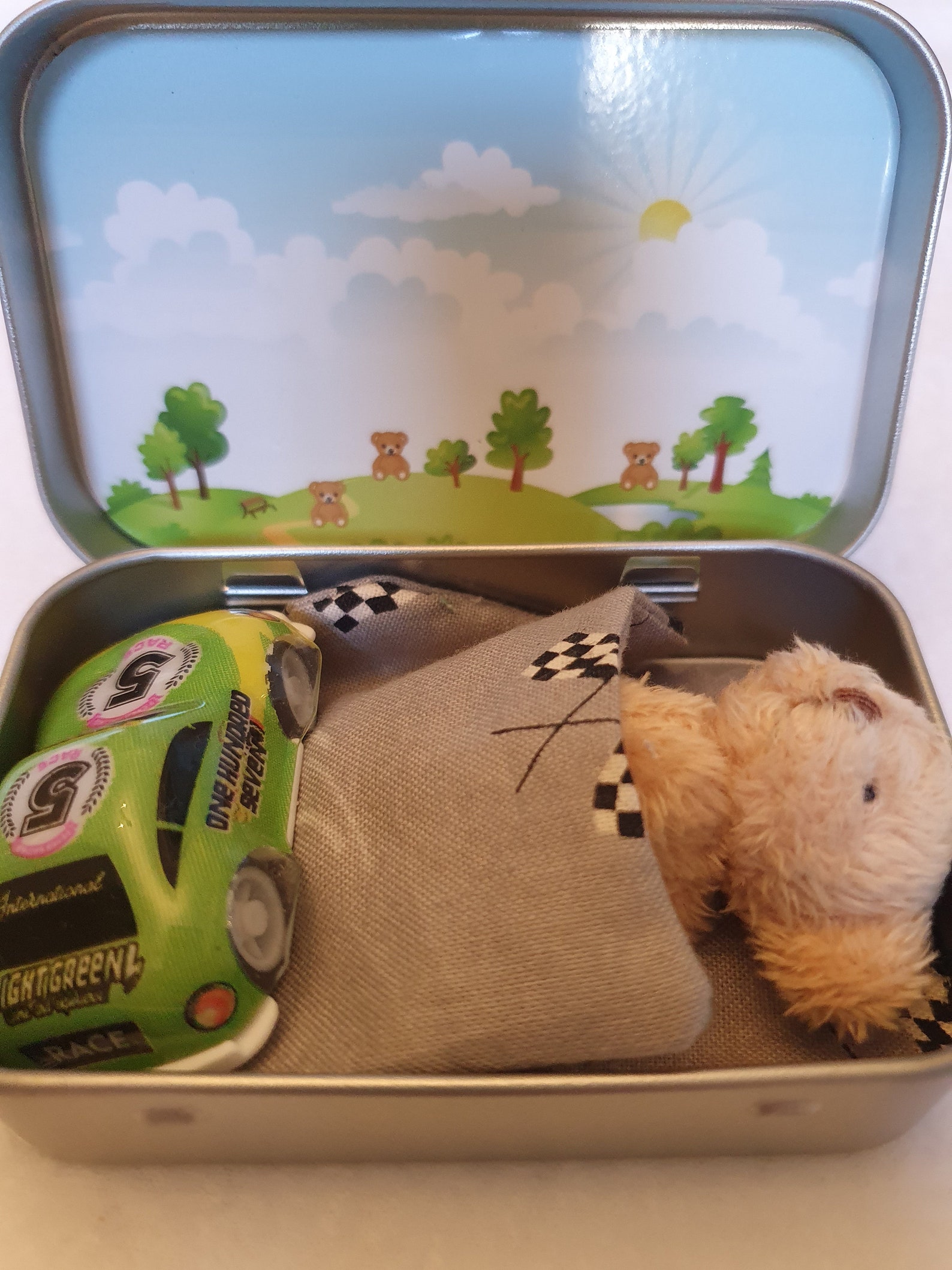 Pocket Teddy Racing Car/miniature Teddy Car/race Track - Etsy
