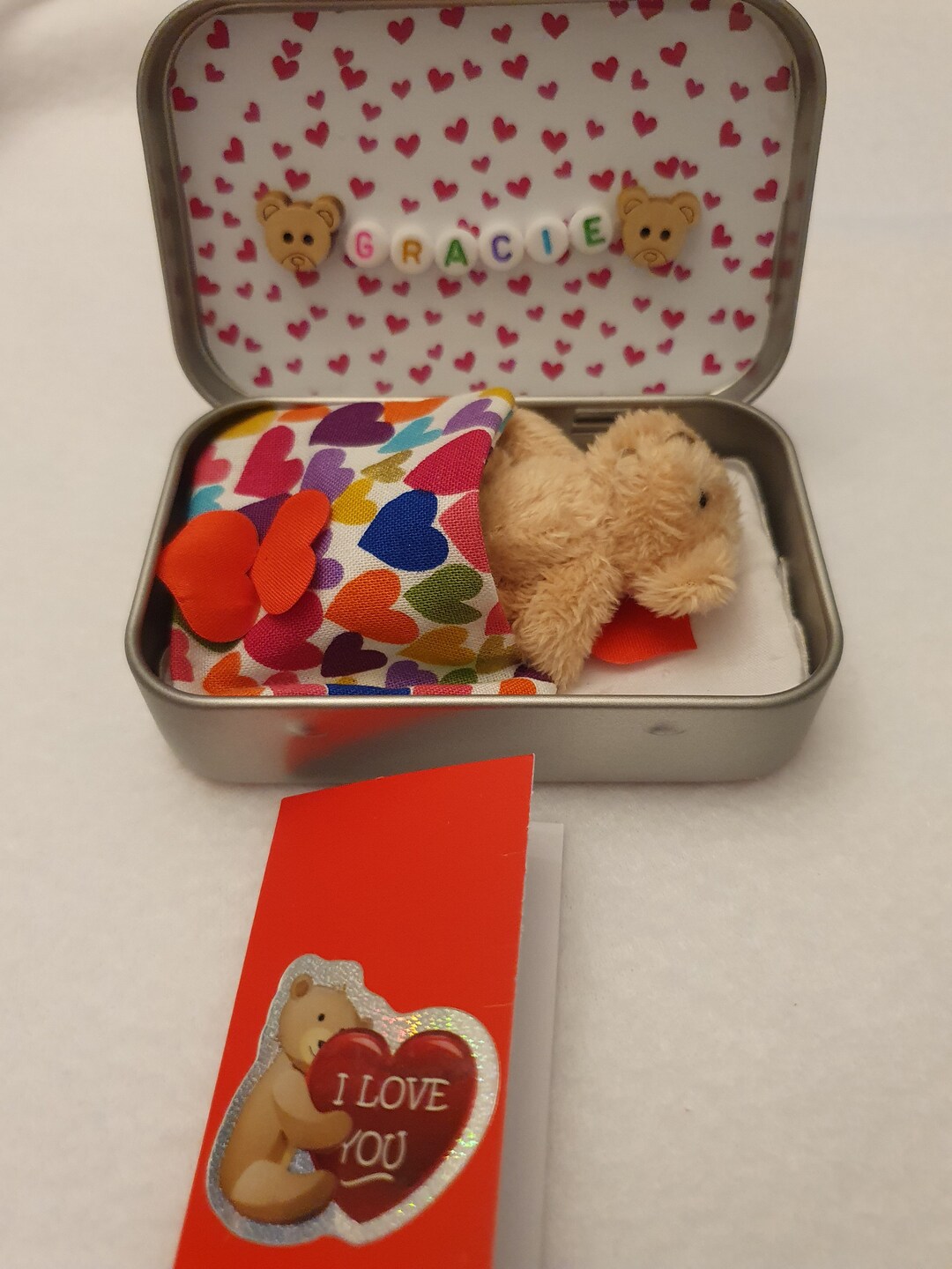Teddy Love You Hug Pocket Tin/anxiety Love Hug/teddy Love Hug/bunny ...