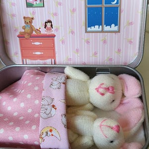 Teddy Bear Tiny Tea Set Pocket Tin/ Miniature Tea Set Fluffy Teddy ...