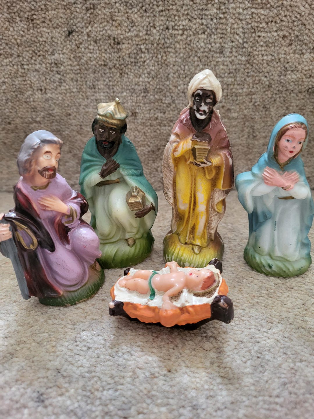 Nativity Empire Made in 1950s,five Piece Nativity Set Two Kings Joseph ...