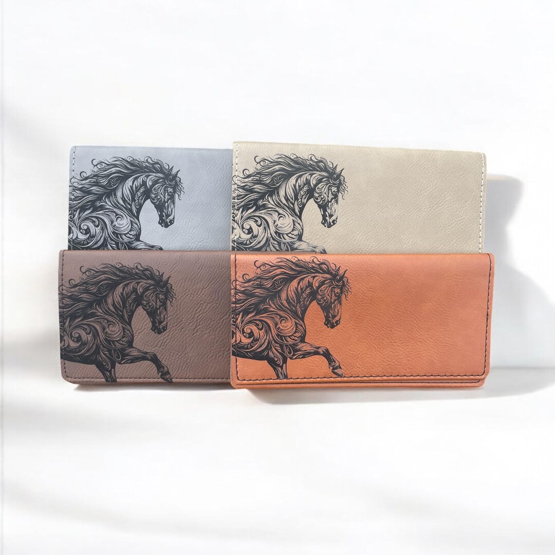 Horse Art Checkbook Cover, Customized Checkbook Wallet, Personalized ...